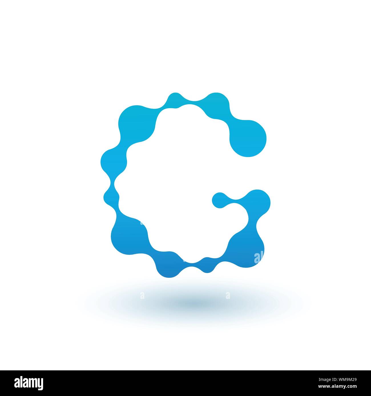 Water molecular initial Letter G Logo design, Fluid liquid Design ...