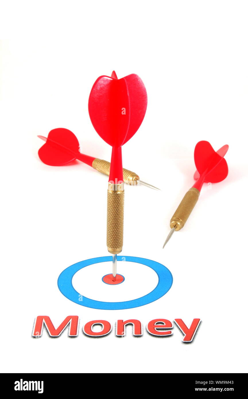 money concept with successful dart arrow in the target Stock Photo - Alamy