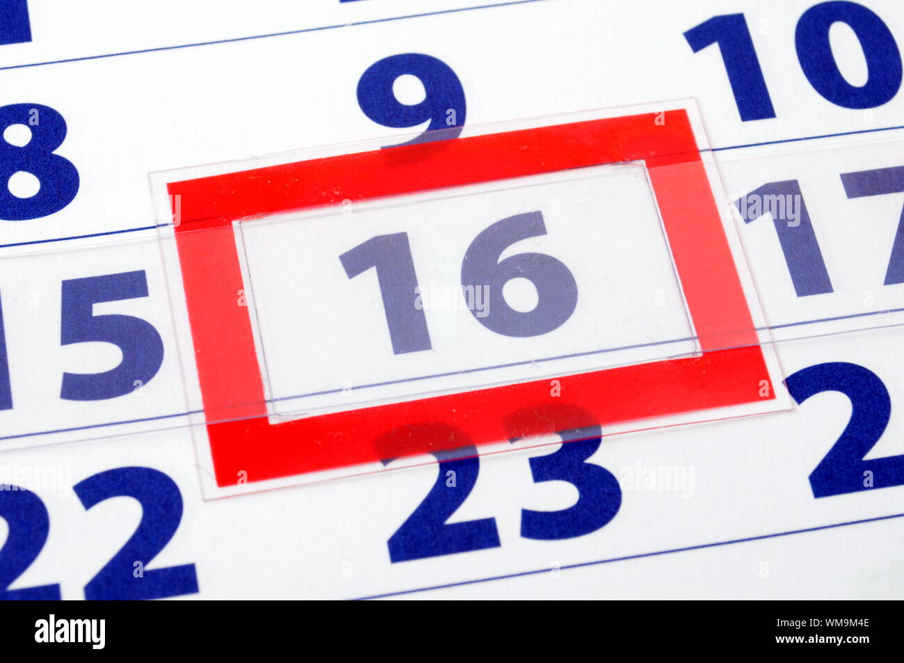 calendar date showing day week and month of the year Stock Photo - Alamy