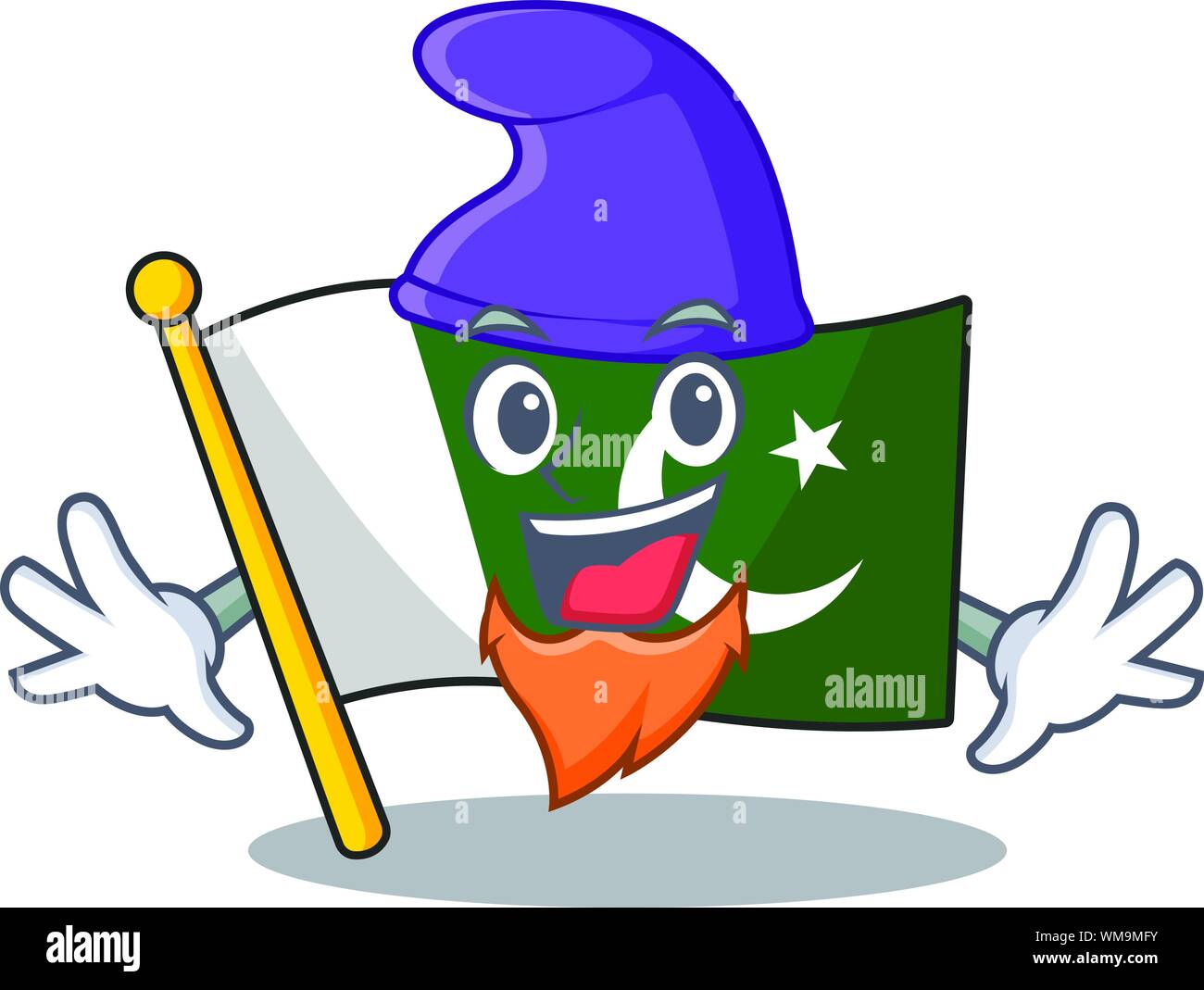 Elf flag pakistan cartoon hoisted on pole Stock Vector Image & Art - Alamy