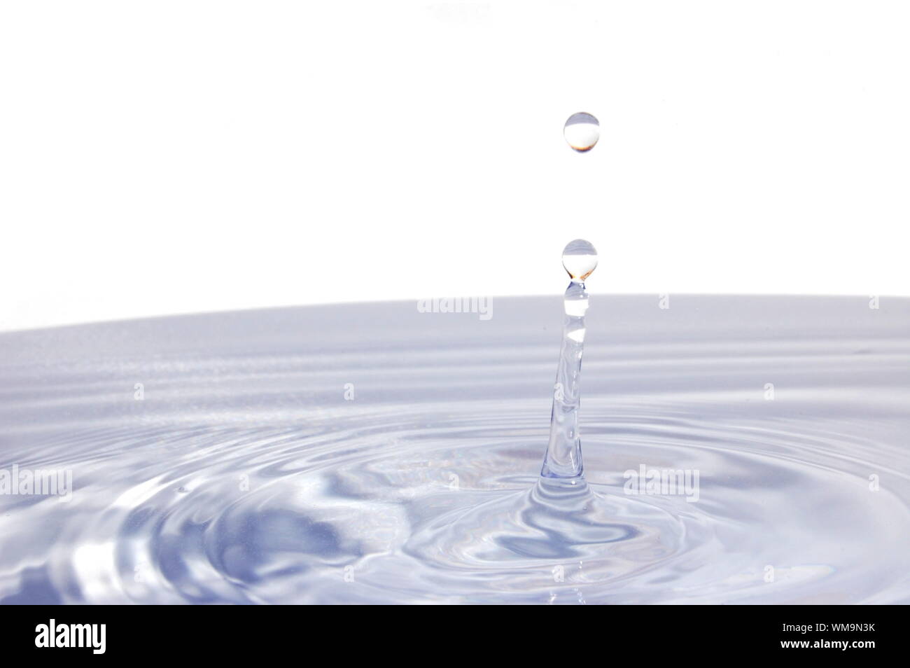 splashing water drop isolated on white background Stock Photo - Alamy