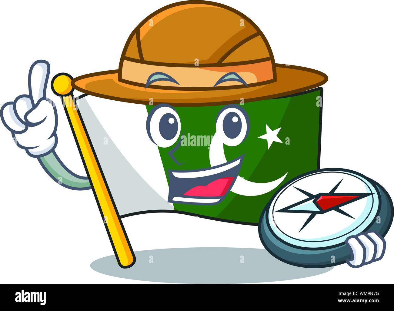 Explorer pakistan mascot flag in cartoon drawer Stock Vector Image ...