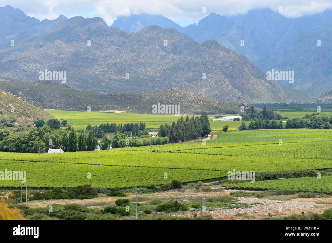 View to the west from the N1 road to the mountains of the Hex River ...
