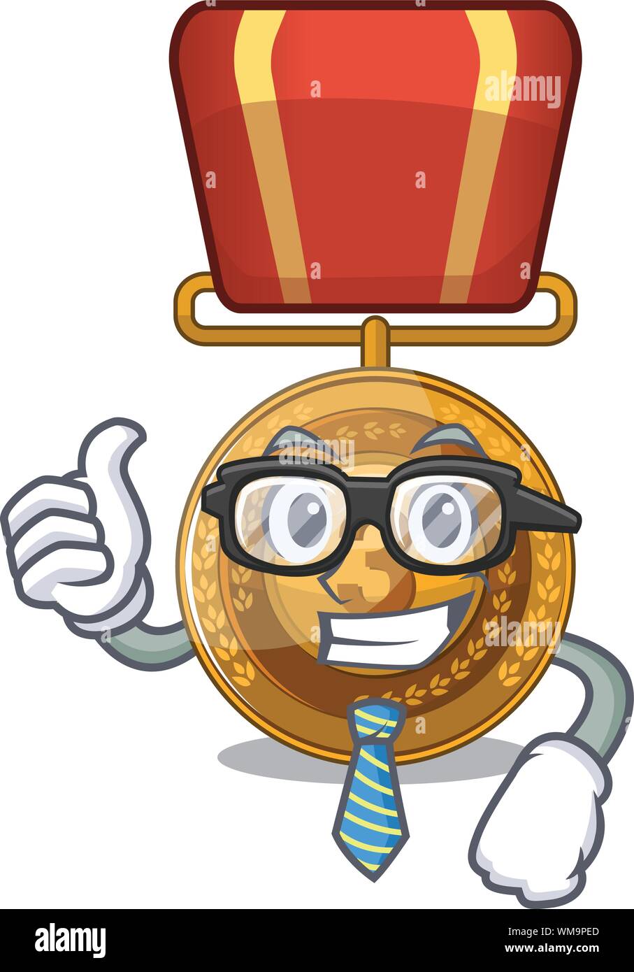 Businessman bronze medal cartoon in character cupboard Stock Vector ...
