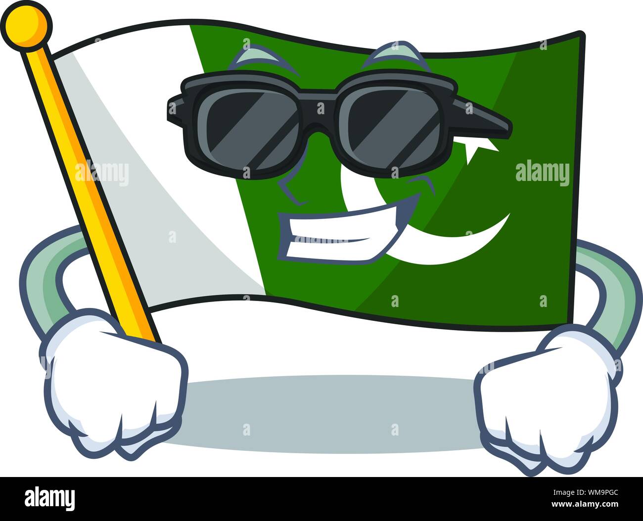 Super cool flag pakistan character in shaped mascot Stock Vector Image ...