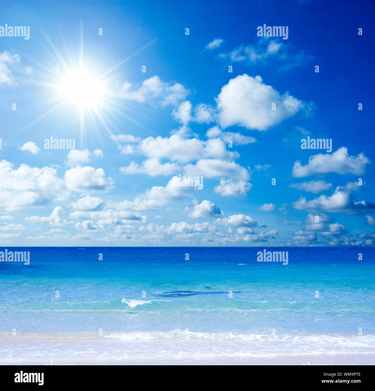 Beautiful Tropical beach with sunlight Stock Photo - Alamy