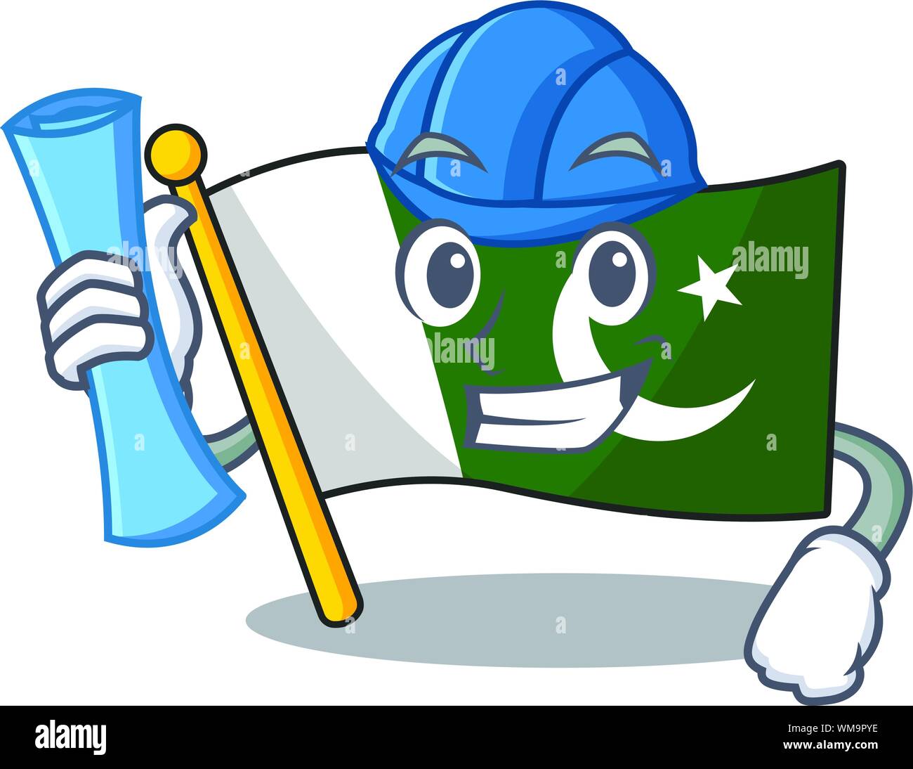 Architect flag pakistan character in shaped mascot Stock Vector Image ...