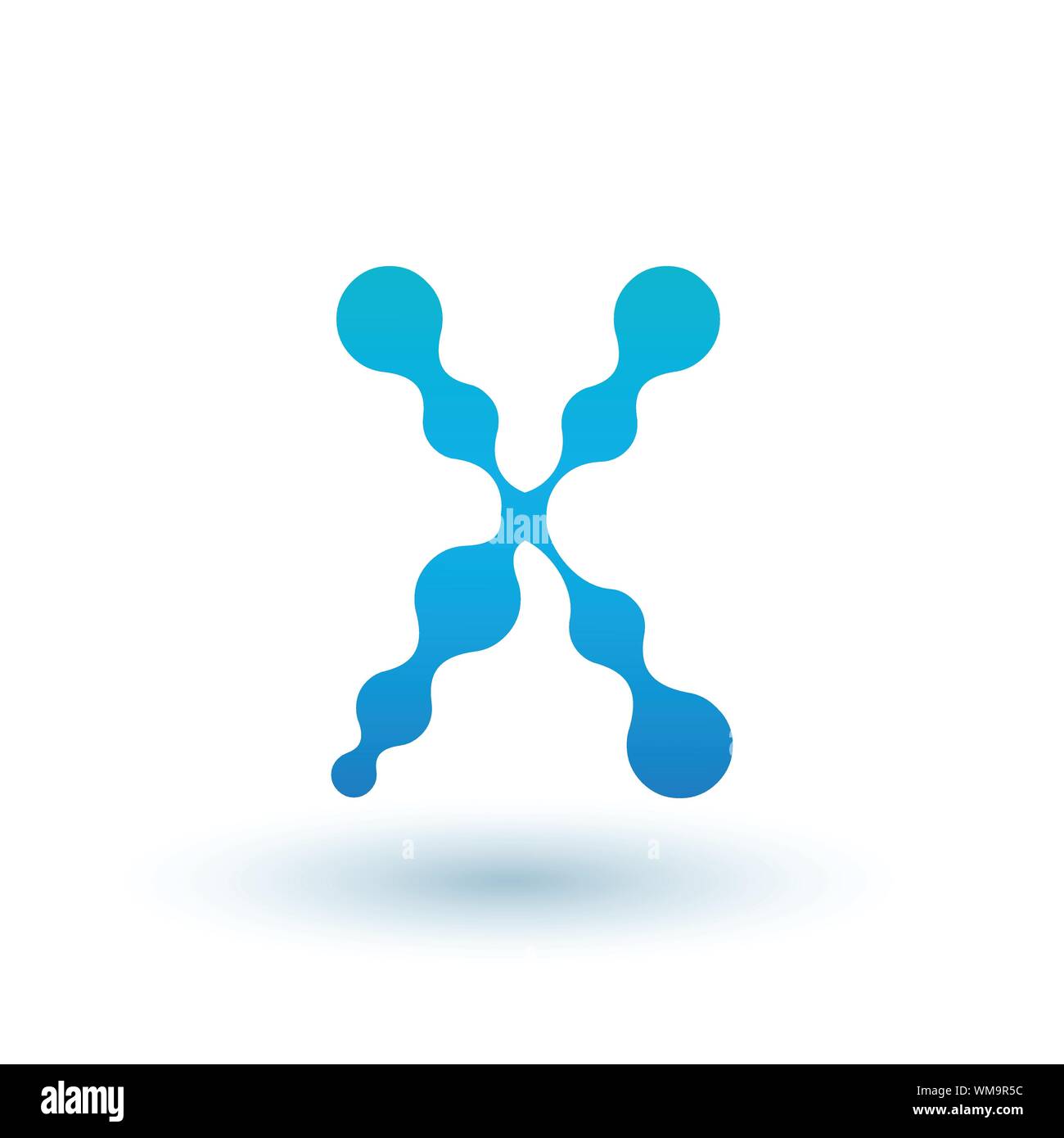 Water molecular initial Letter X Logo design, Fluid liquid Design ...