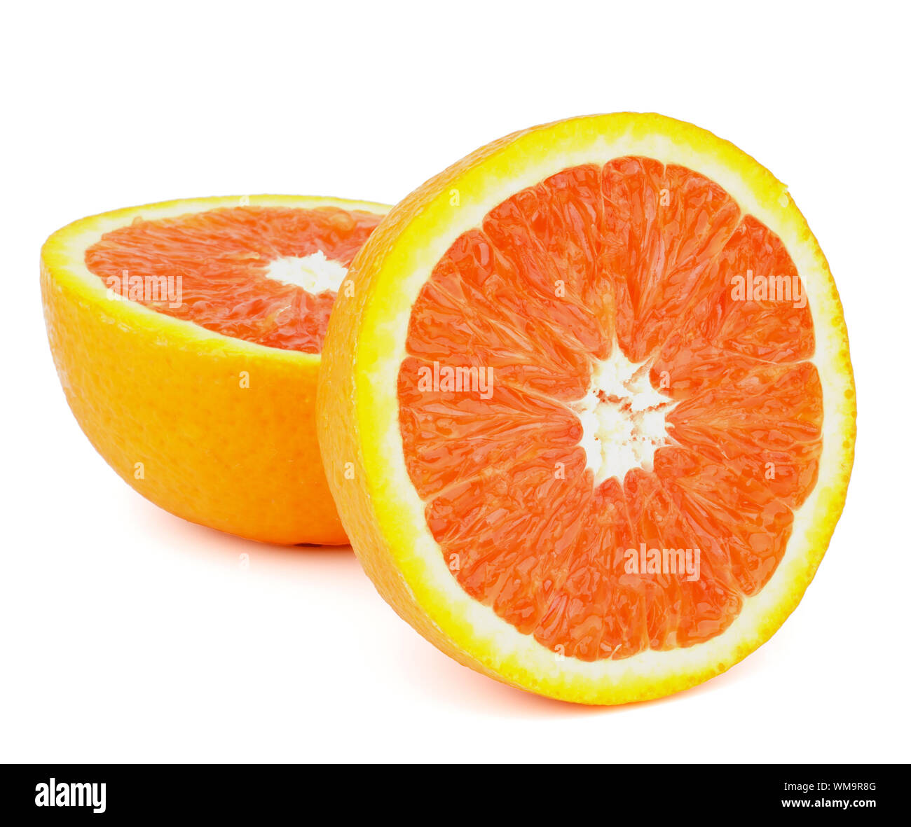 Two Halves of Fresh Juicy Grapefruit isolated on white background Stock ...