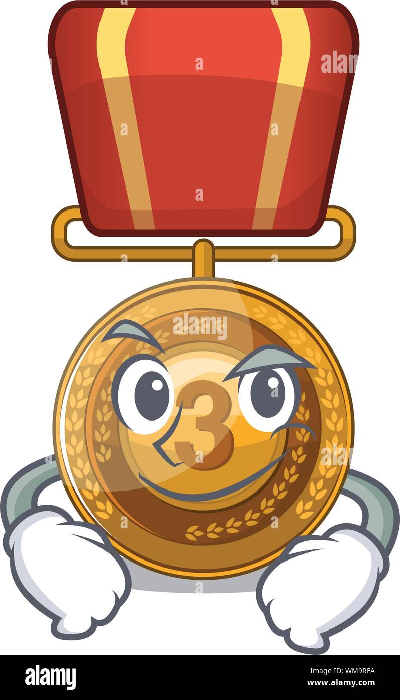 Smirking bronze medal cartoon in character cupboard Stock Vector Image ...