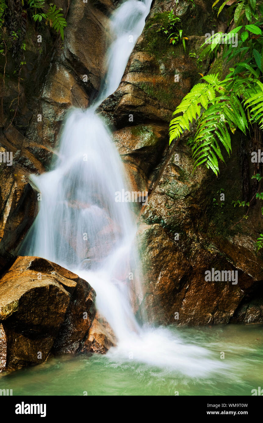 Garden Waterfalls with slow shutter Stock Photo - Alamy