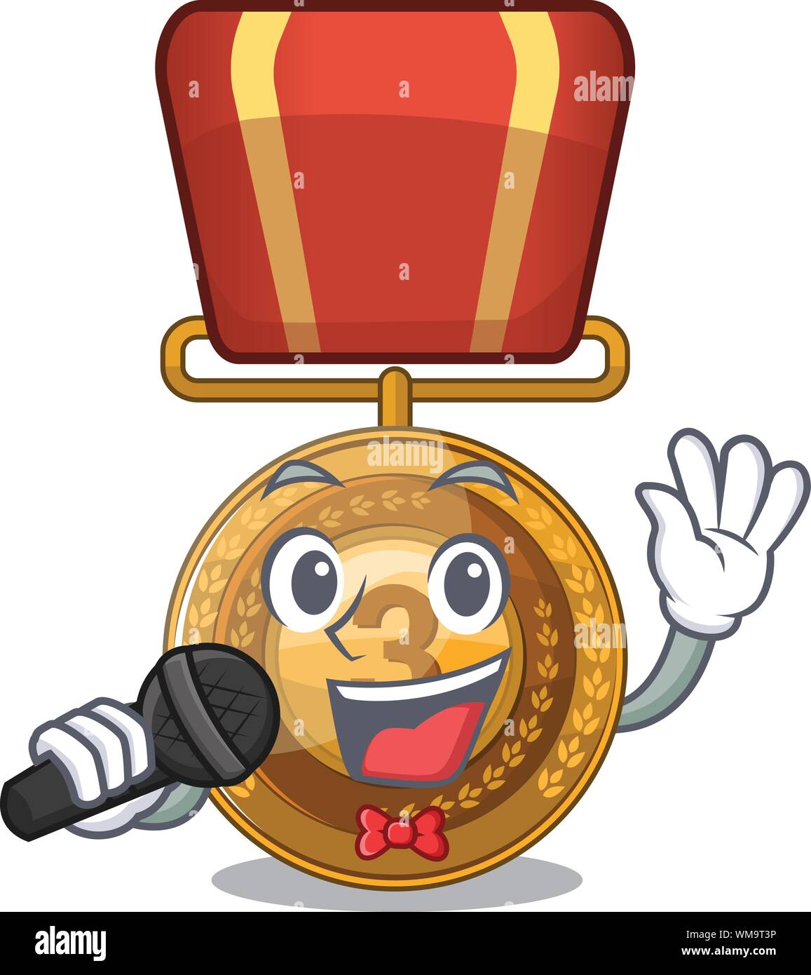 Singing bronze medal with the cartoon shape Stock Vector Image & Art ...
