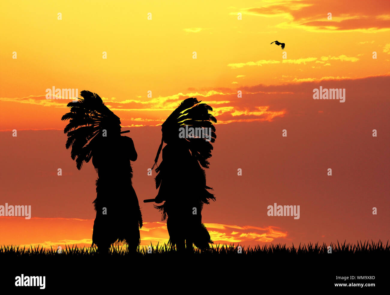 Indian at sunset Stock Photo - Alamy