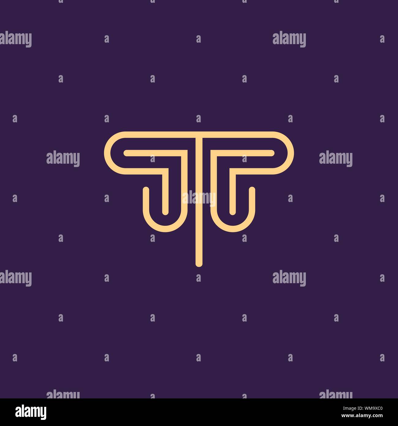 Creative Innovative Initial Letter logo TT T. Minimal luxury Monogram ...