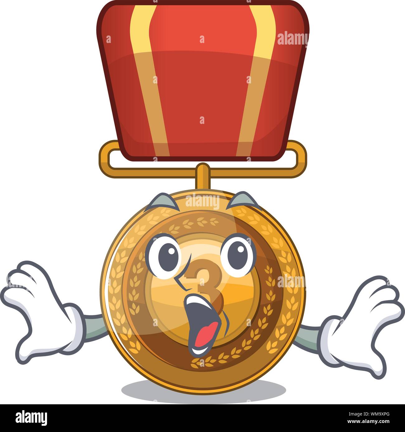 Surprised bronze medal with the cartoon shape Stock Vector Image & Art ...