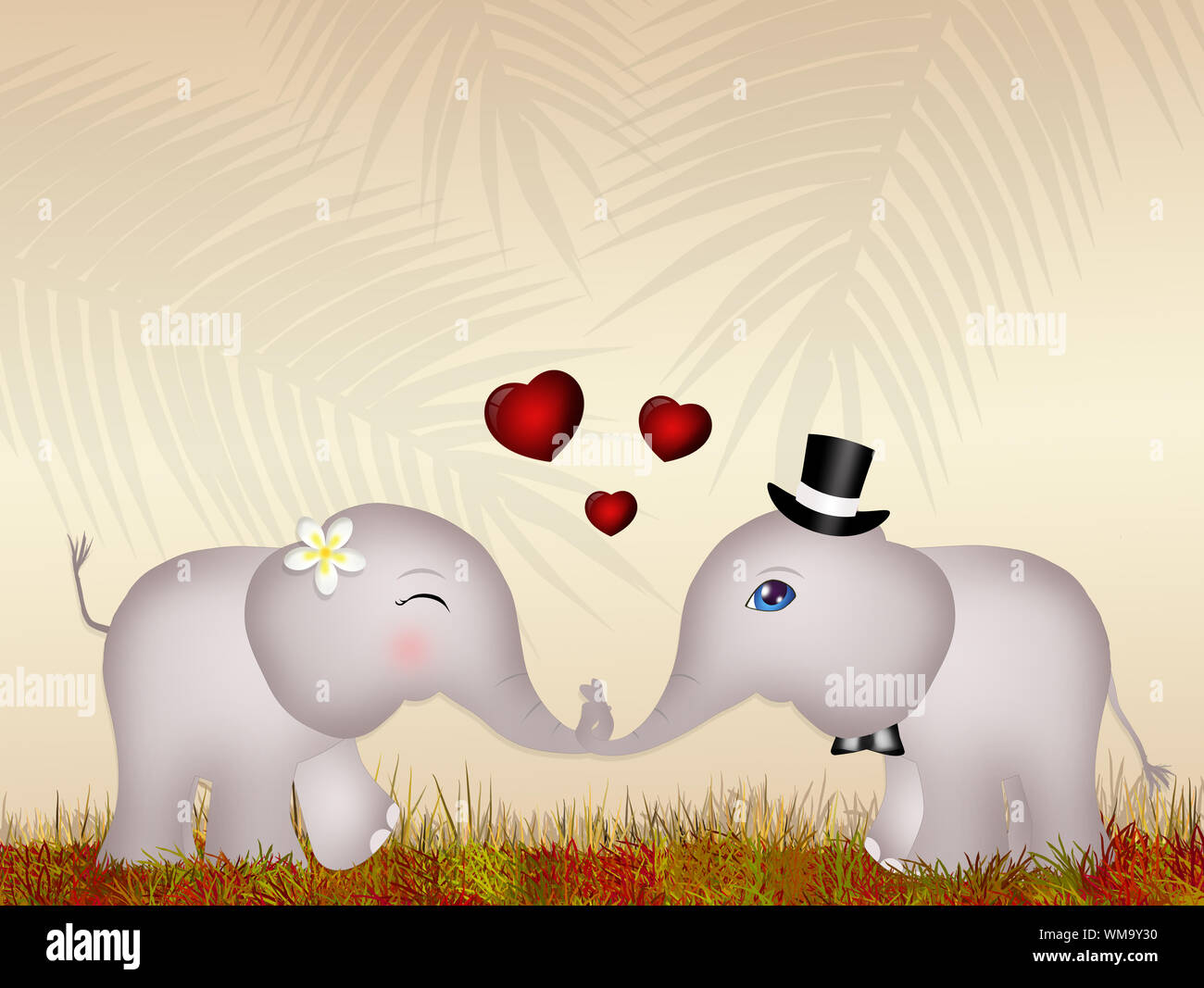 elephants in love Stock Photo - Alamy