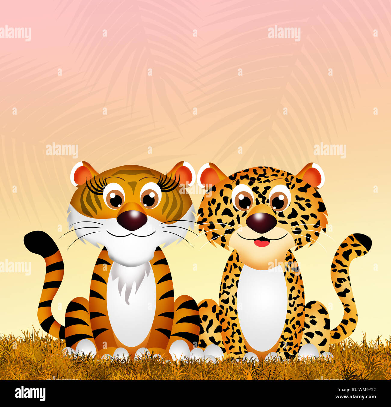 Leopard and tiger in love Stock Photo - Alamy