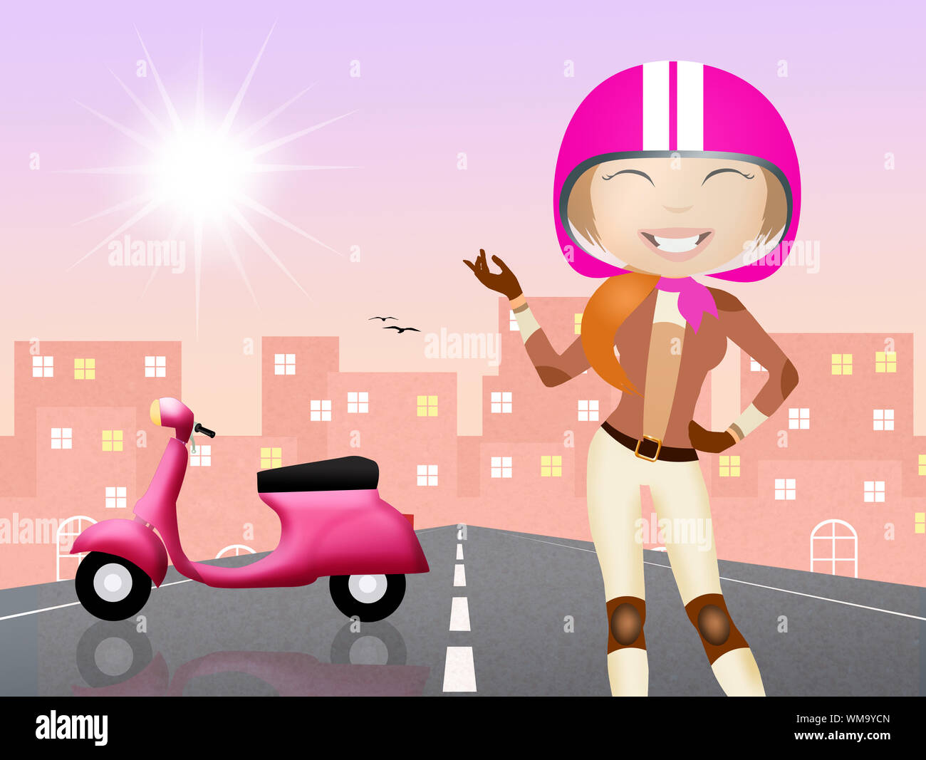 Cartoon Motorcyclist High Resolution Stock Photography and Images - Alamy