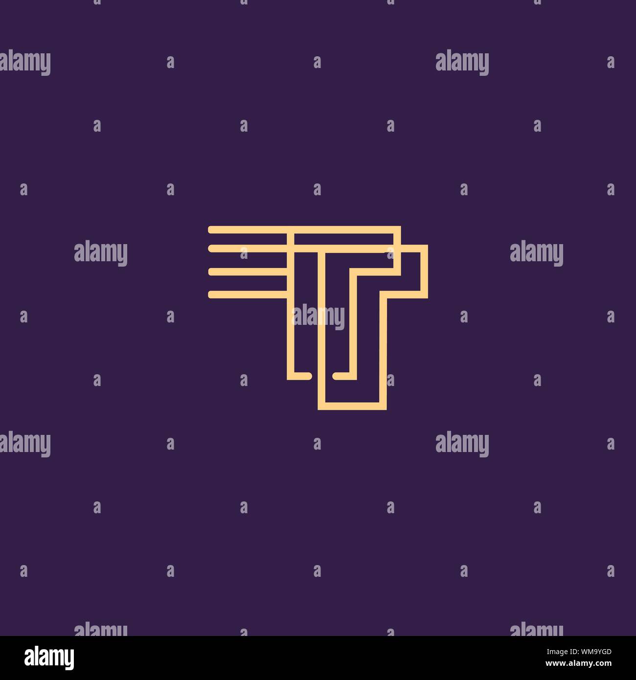 Creative Innovative Initial Letter logo TT T. Minimal luxury Monogram ...