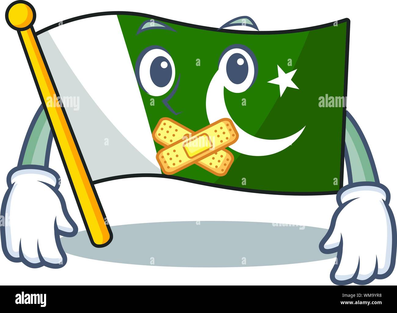 Silent flag pakistan isolated in the cartoon Stock Vector Image & Art ...