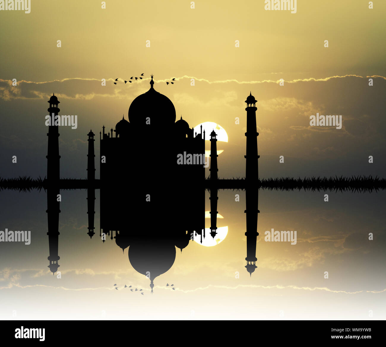 Taj mahal silhouette Stock Photo - Alamy