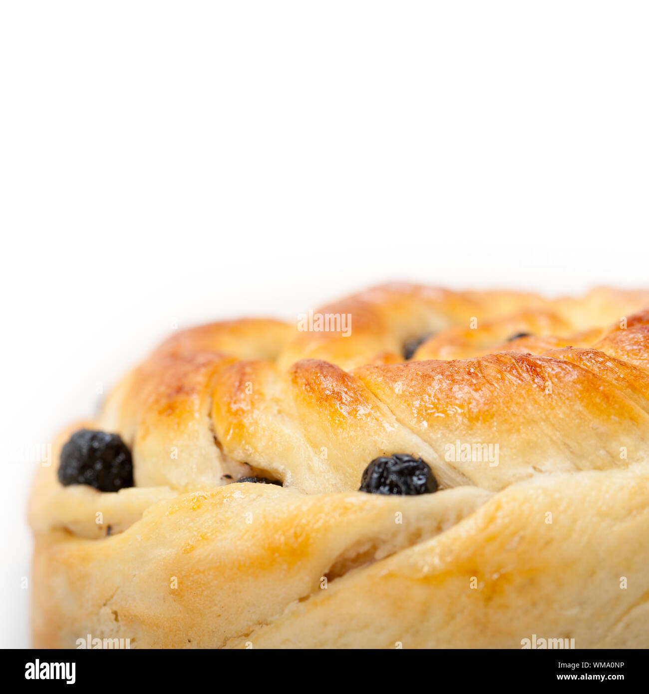 fresh home baked blueberry bread cake dessert over white wood table ...