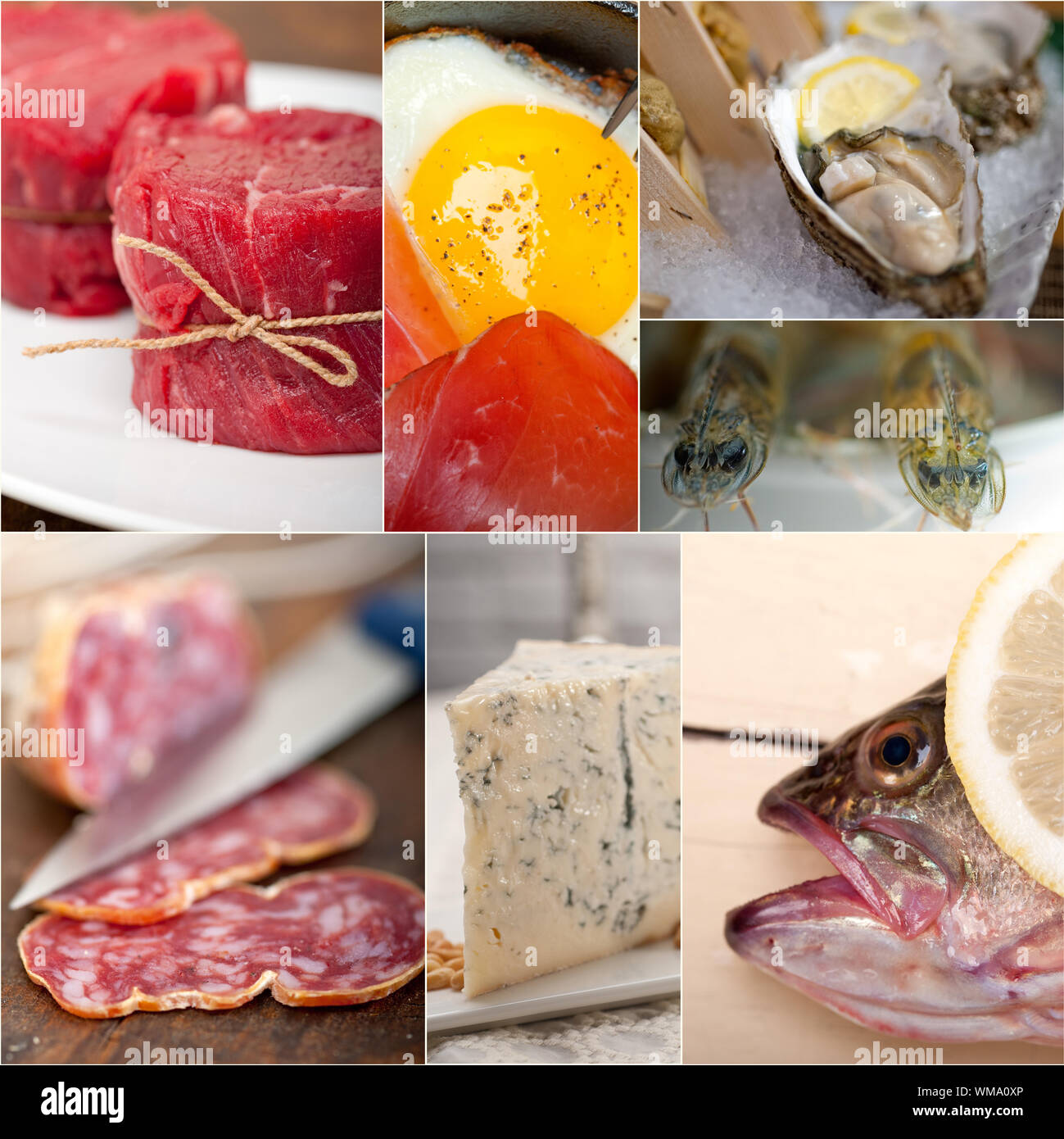 High protein food collection collage hi-res stock photography and ...