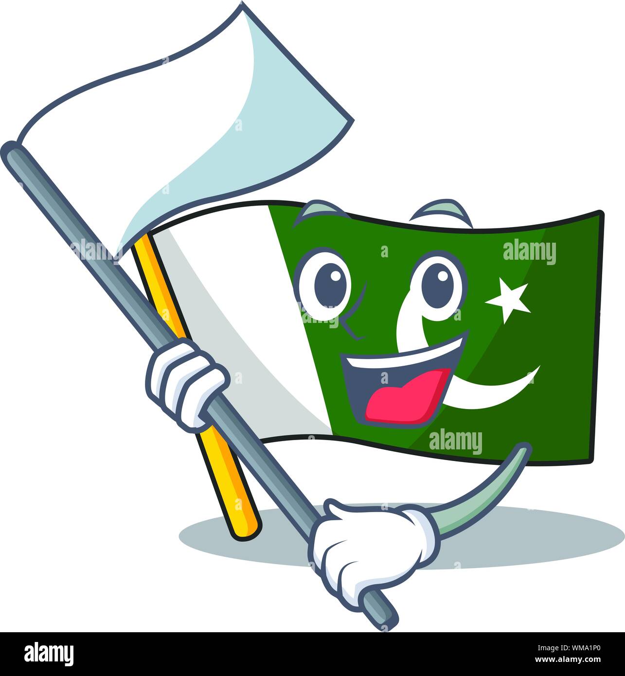 With flag flag pakistan isolated in the cartoon Stock Vector Image ...