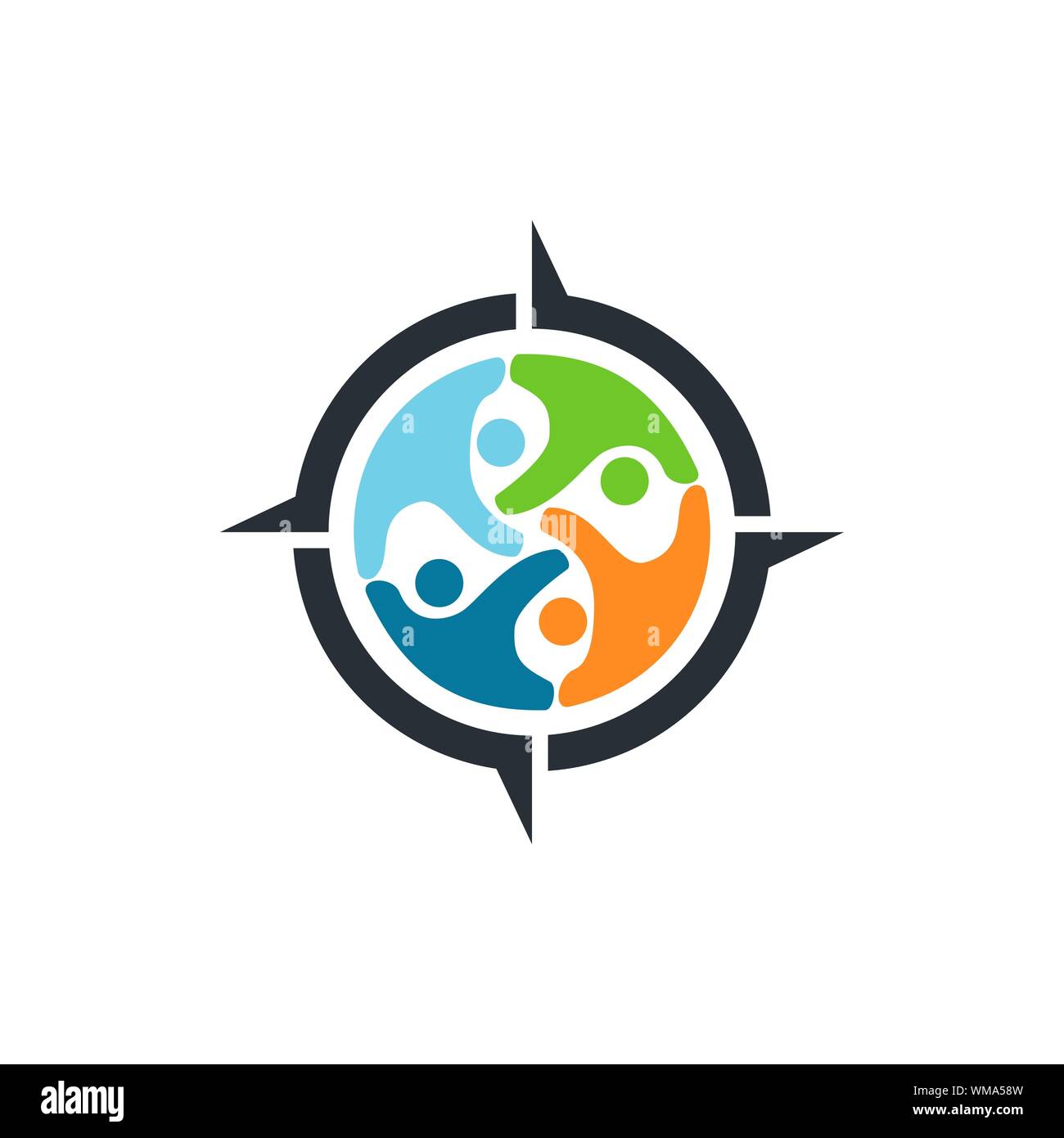 Commitment Teamwork Together Business Logo Illustration Vector Stock ...
