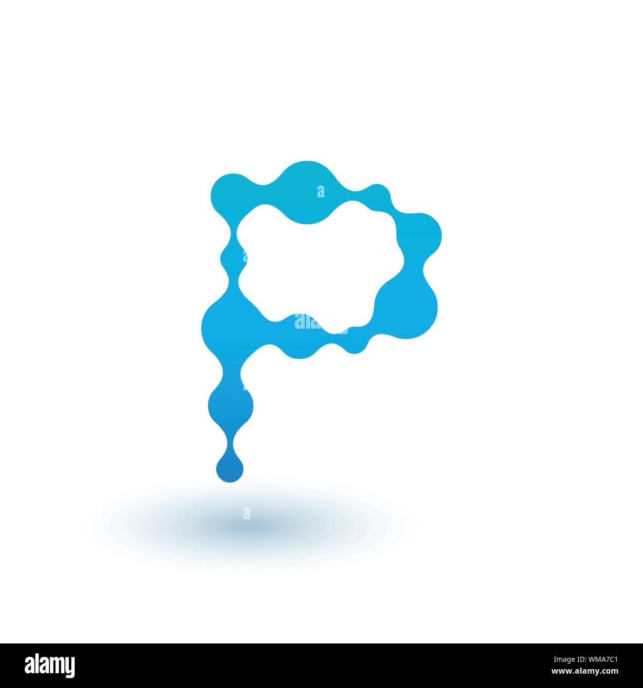 Water molecular initial Letter P Logo design, Fluid liquid Design ...