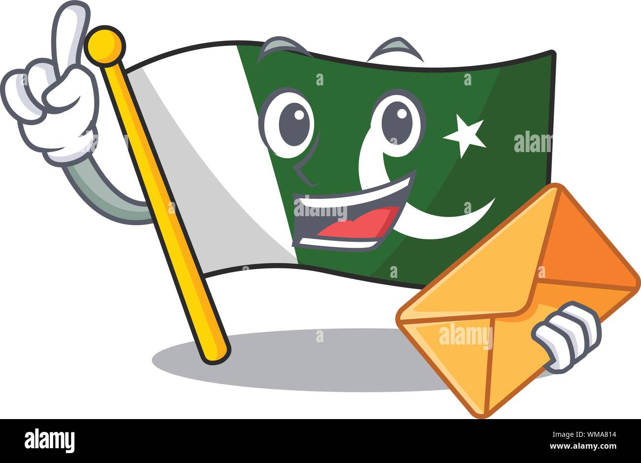 With envelope flag pakistan character in shaped mascot Stock Vector ...