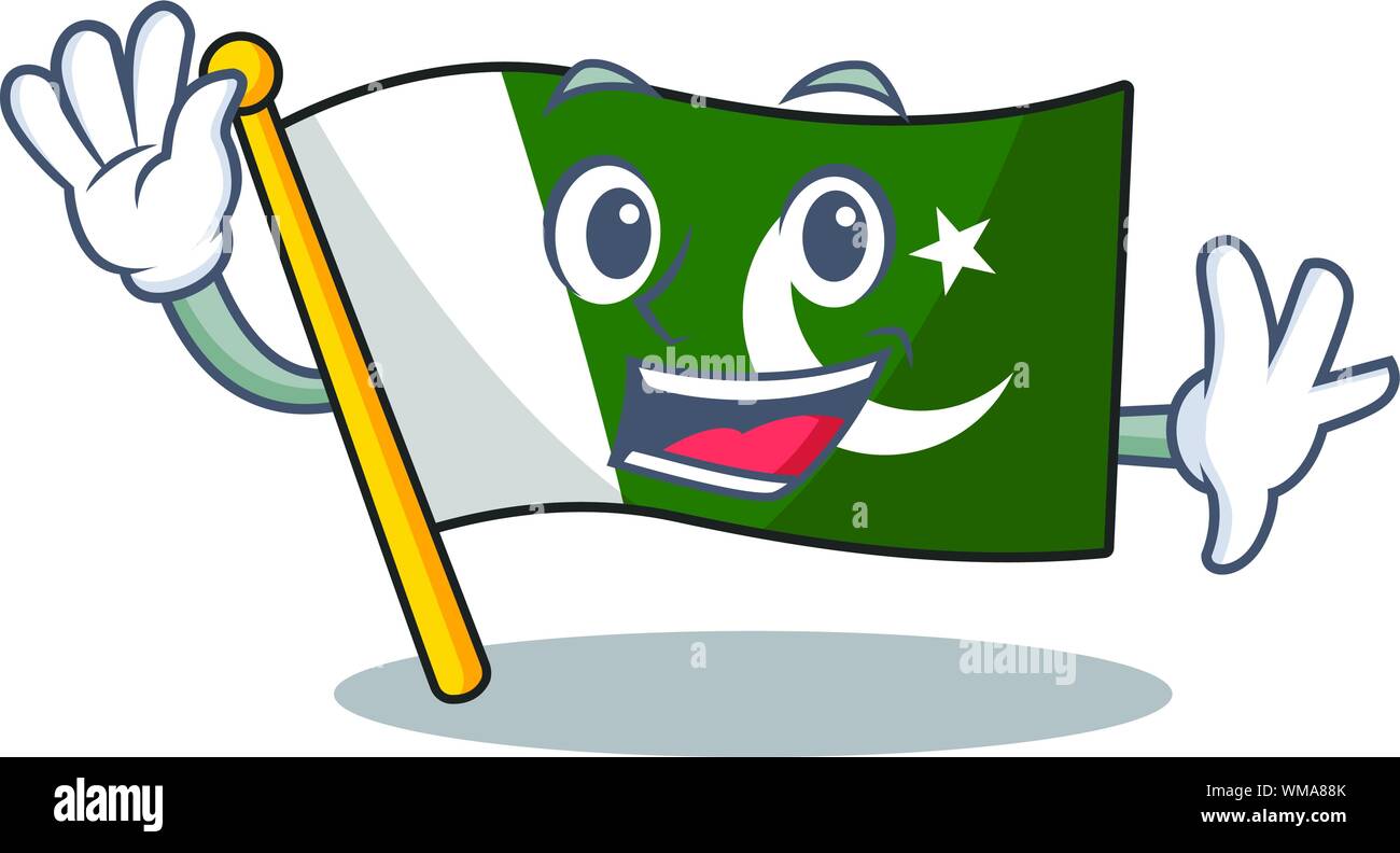Waving flag pakistan character in shaped mascot Stock Vector Image ...