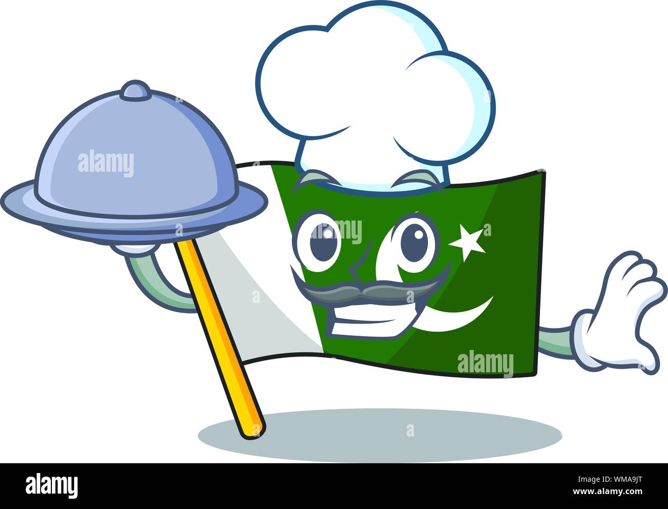Chef with food pakistan mascot flag in cartoon drawer Stock Vector ...