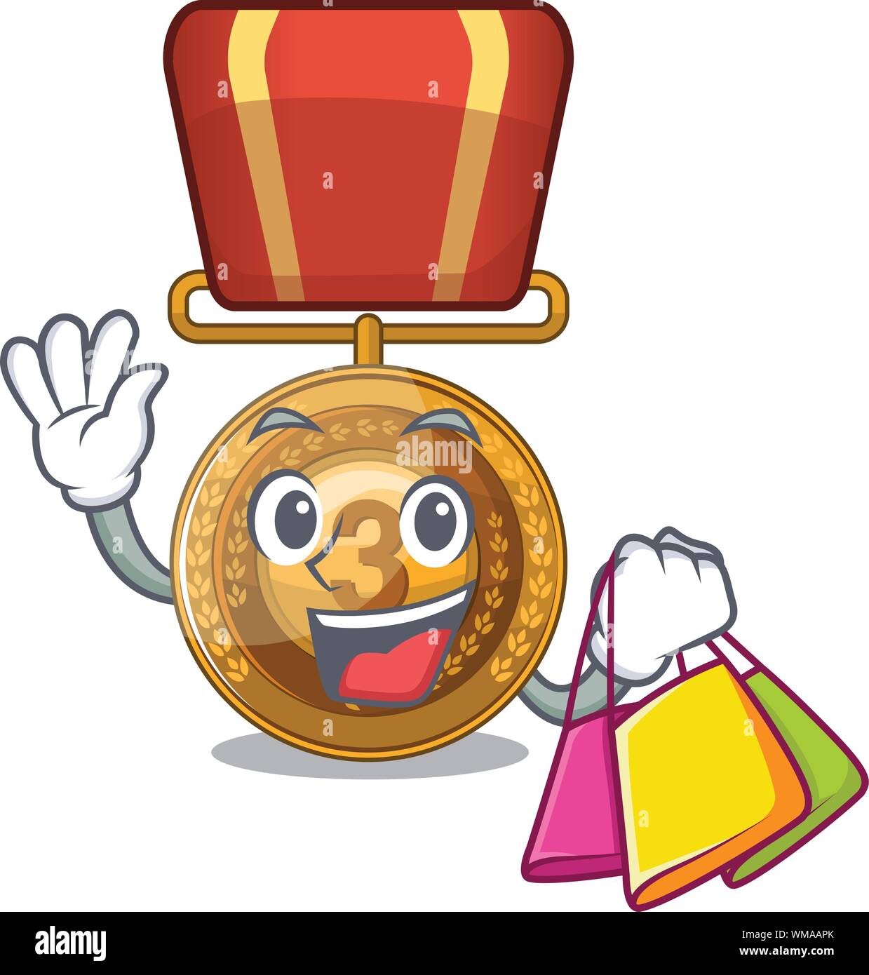Shopping bronze medal cartoon in character cupboard Stock Vector Image ...