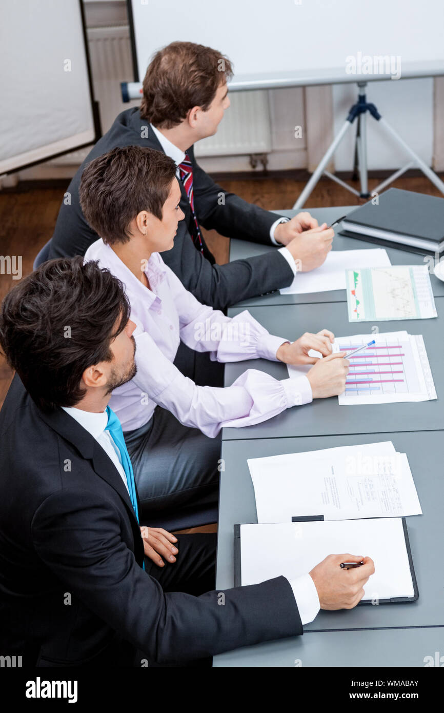 business team in office meeting presentation conference people teamwork ...