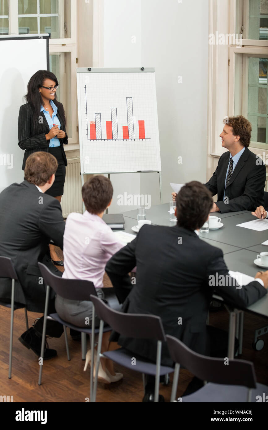 business people team in office presentation plan blueprint Stock Photo ...