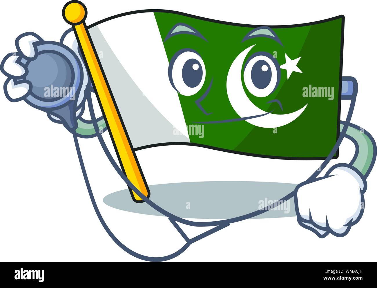 Doctor flag pakistan cartoon hoisted on pole Stock Vector Image & Art ...