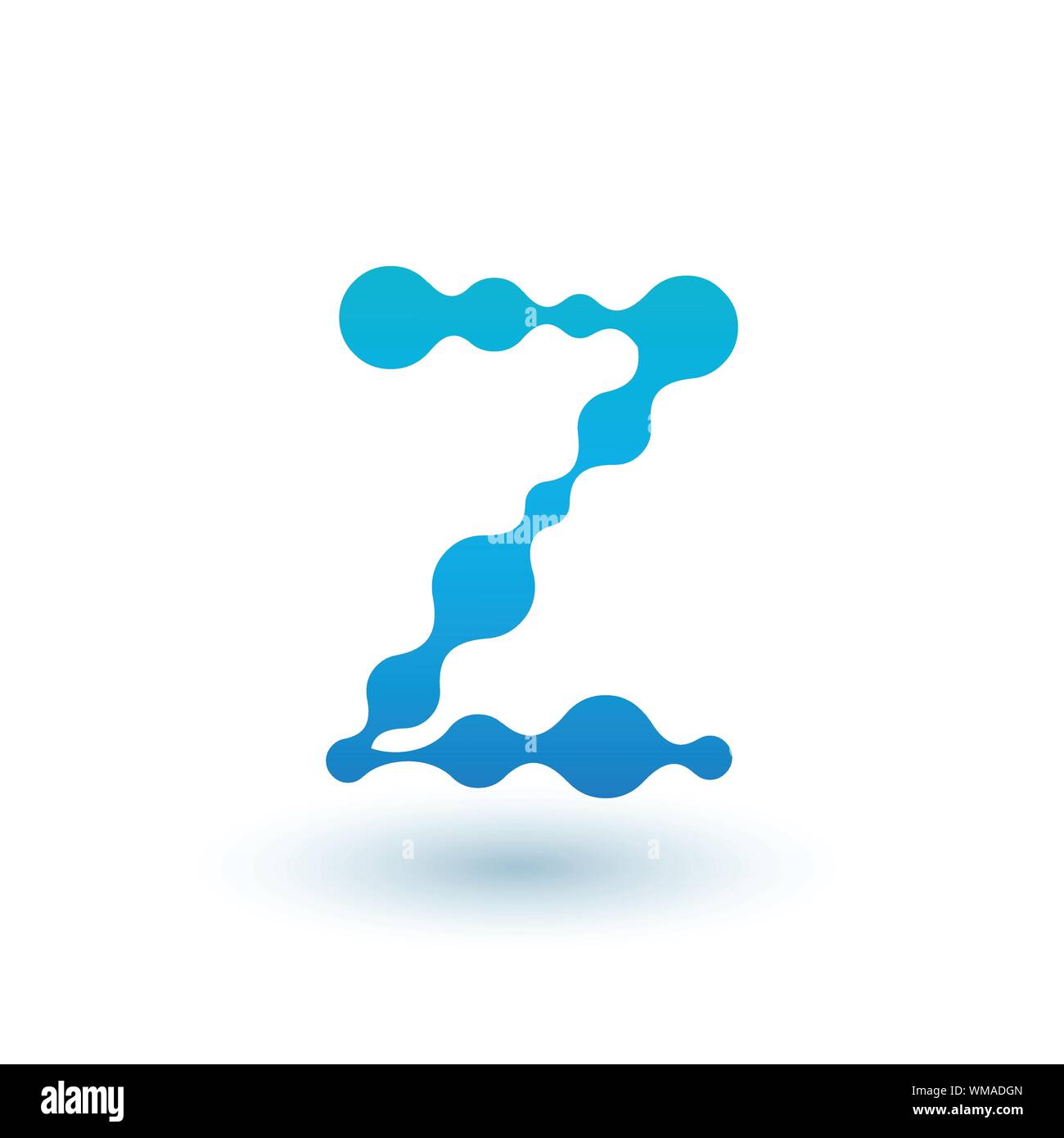 Water molecular initial Letter Z Logo design, Fluid liquid Design ...