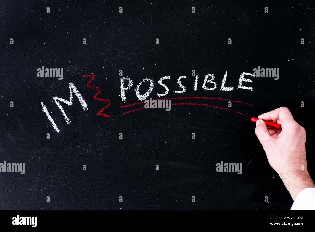 Man hand writing impossible hi-res stock photography and images - Alamy