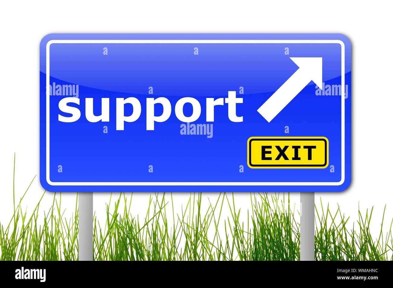 business support concept with road sign illustration Stock Photo - Alamy