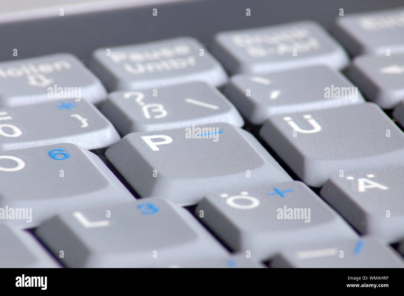 gray keyboard of a business laptop computer Stock Photo - Alamy