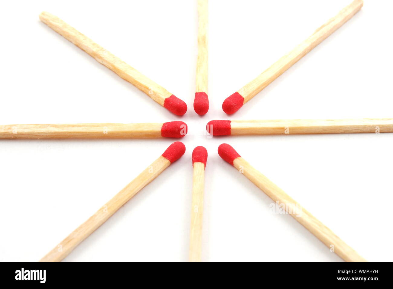 Some red matches isolated on a white background Stock Photo - Alamy