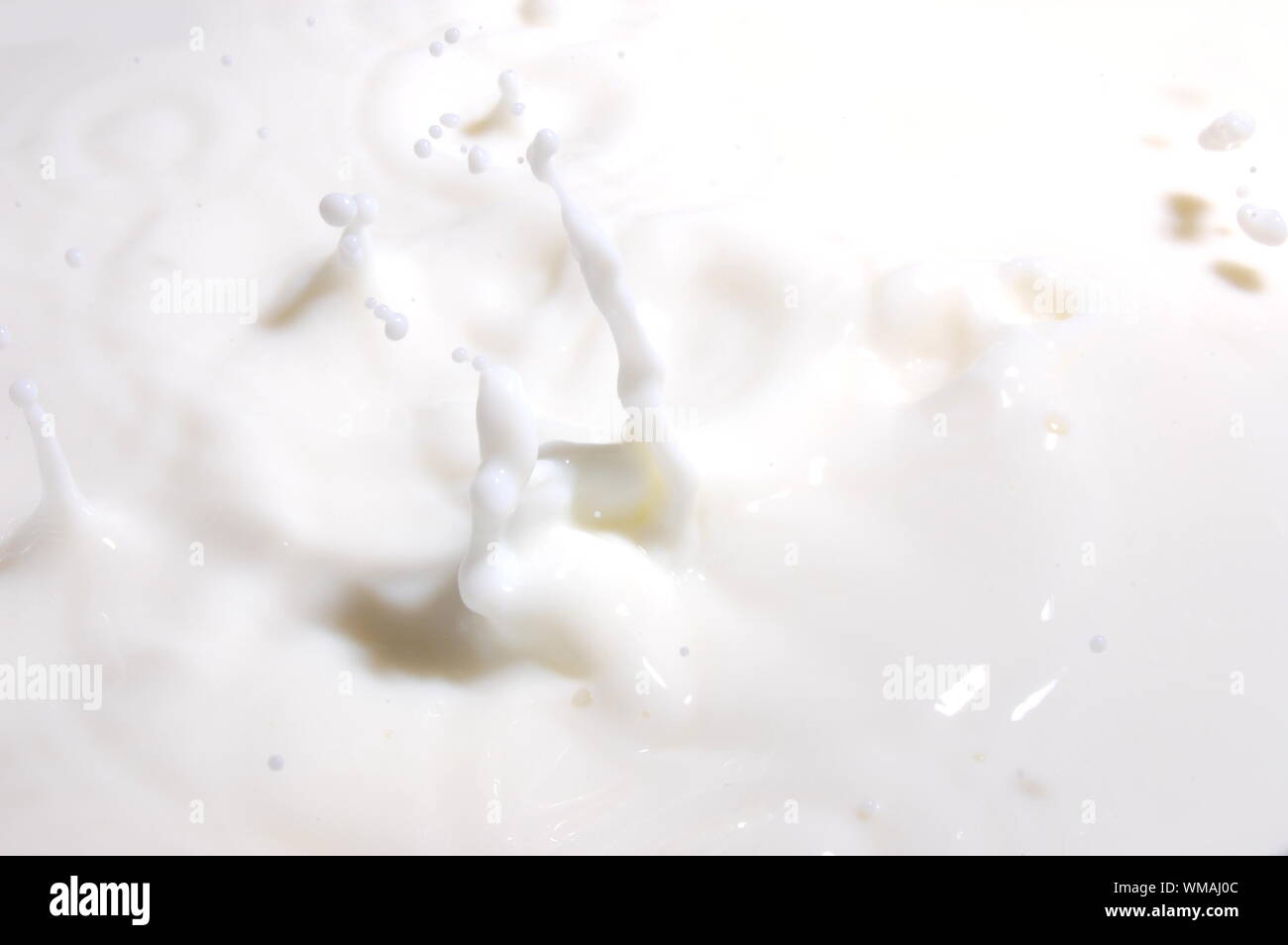 drops of milk splashing in fresh milk Stock Photo - Alamy