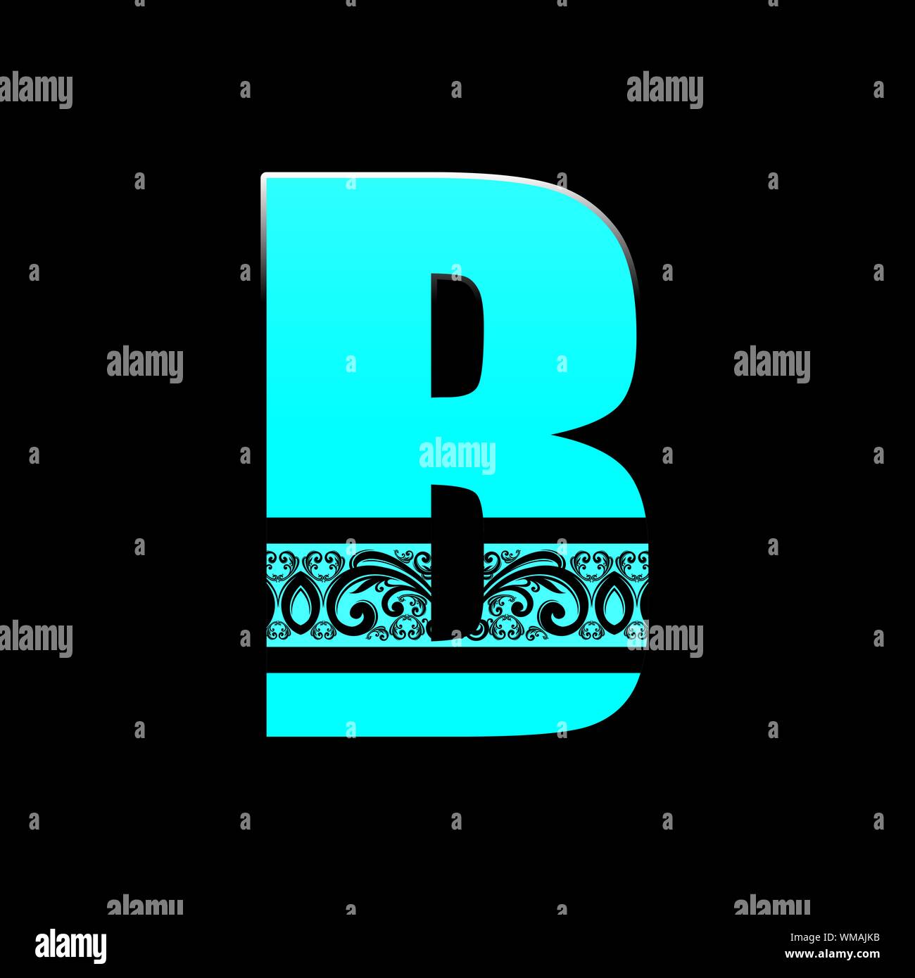 Red Silver Decorative Alphabet Stock Photo - Alamy