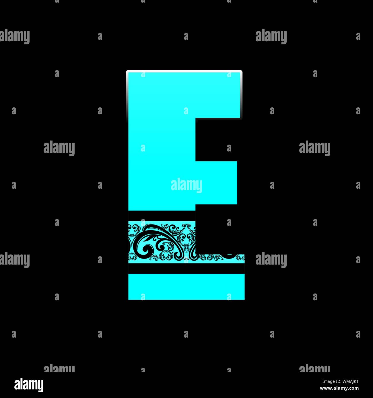 Red Silver Decorative Alphabet Stock Photo - Alamy