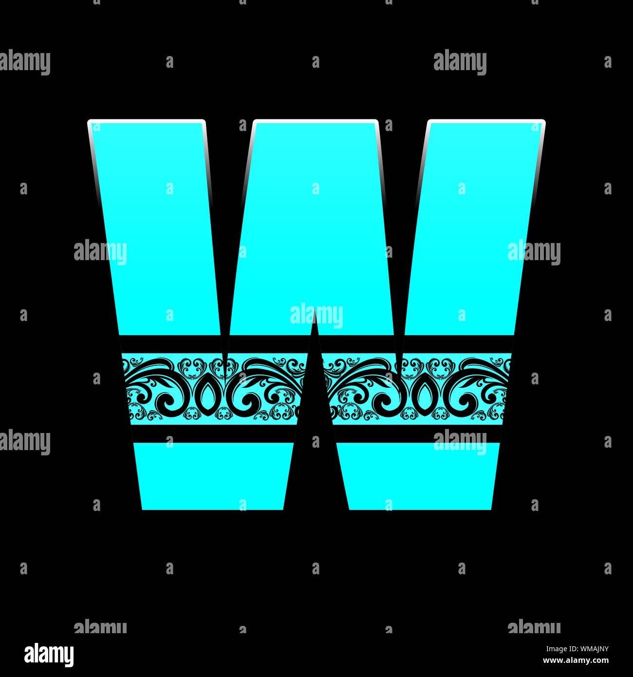 Red Silver Decorative Alphabet Stock Photo - Alamy