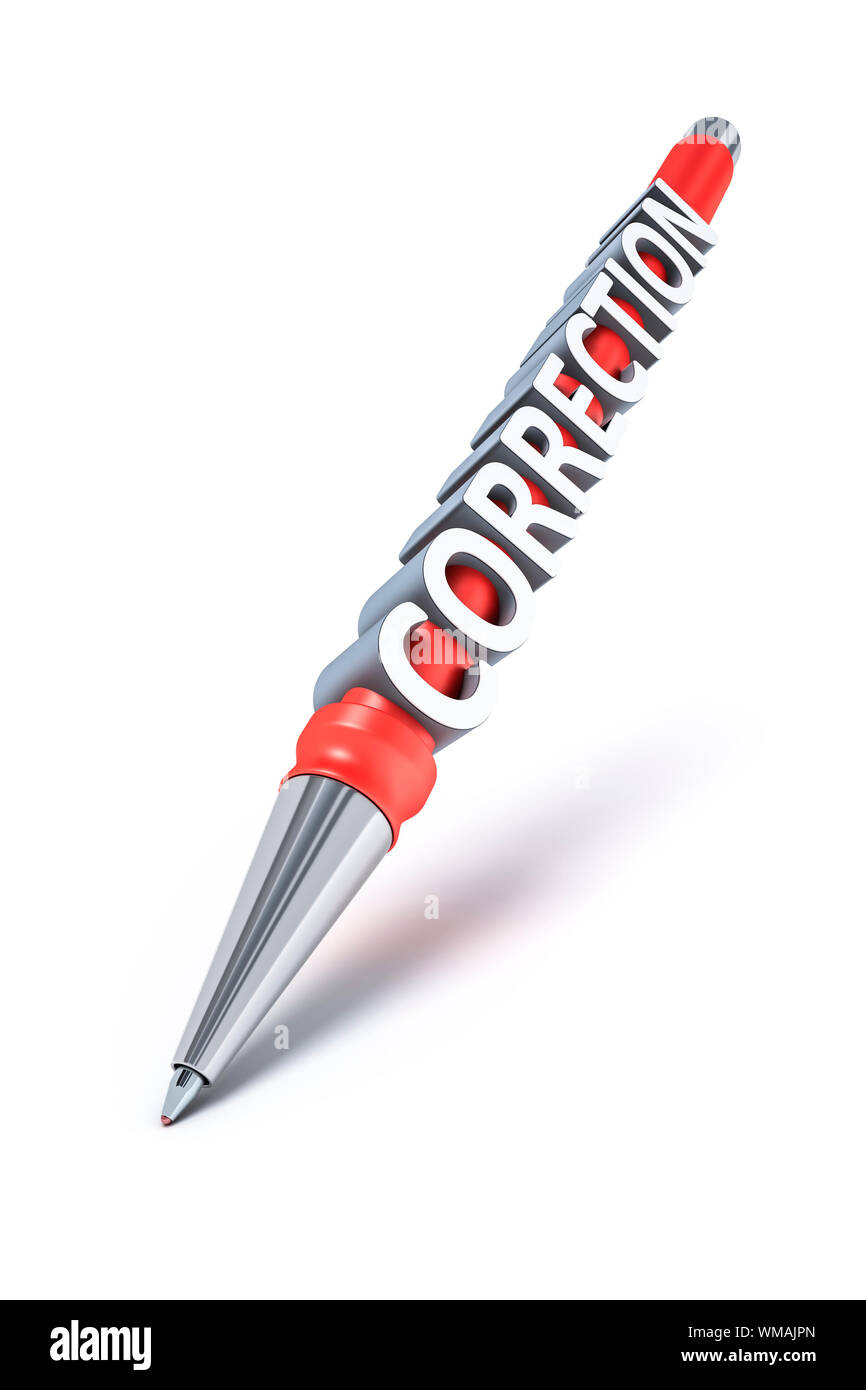 An image of a every day ball pen with the word correction Stock Photo ...