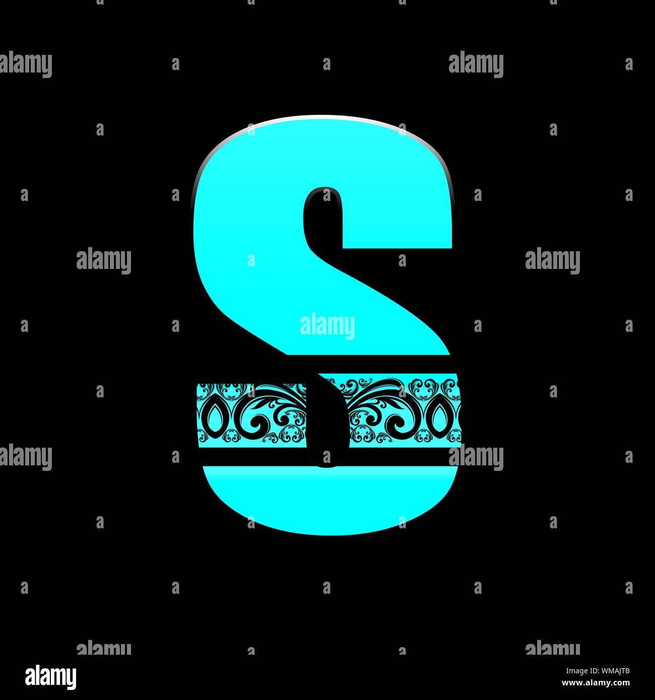 Red Silver Decorative Alphabet Stock Photo - Alamy