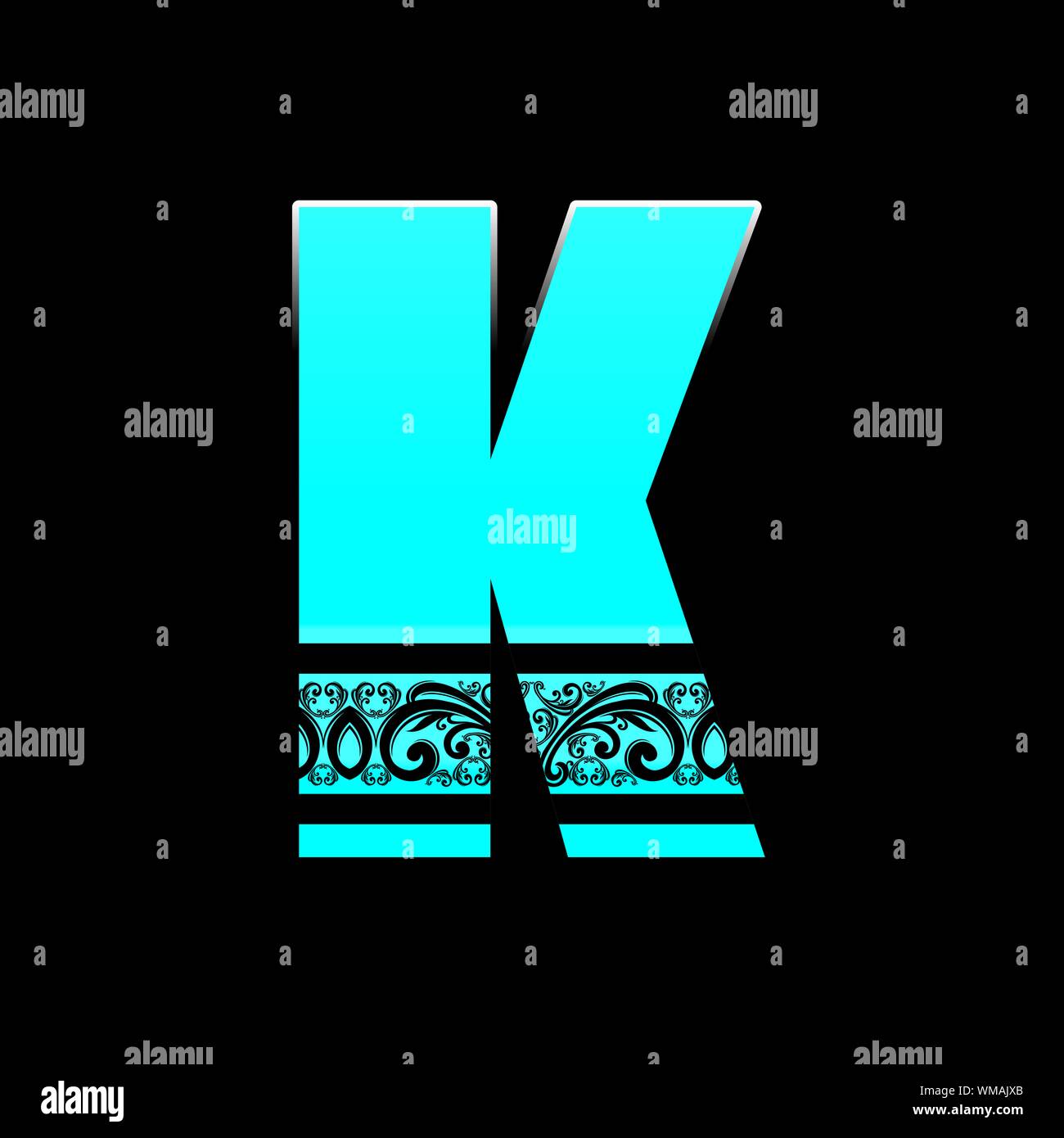 Red Silver Decorative Alphabet Stock Photo - Alamy