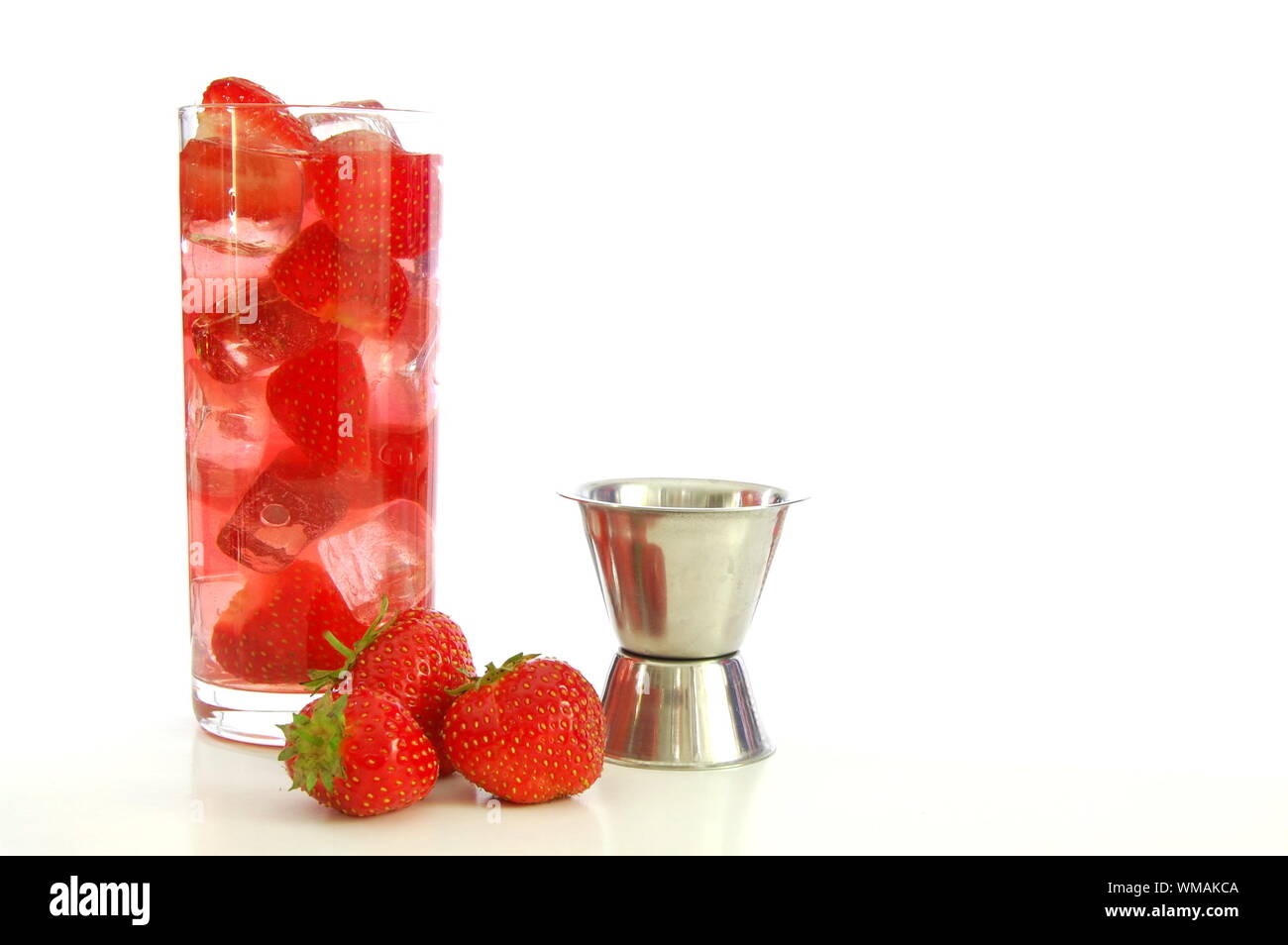 alcoholic strawberry summer drink with red fruits and alcohol Stock ...